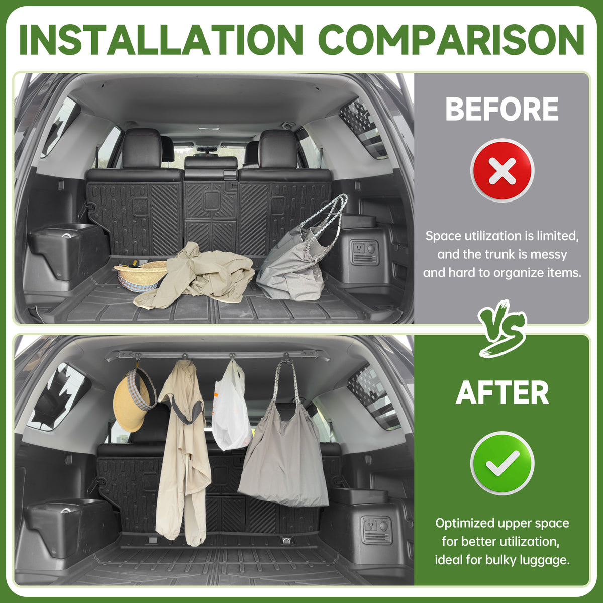 Clothes Hanger Bar for 2010-2024 Toyota 4Runner Trunk Organizer Car Cl ...
